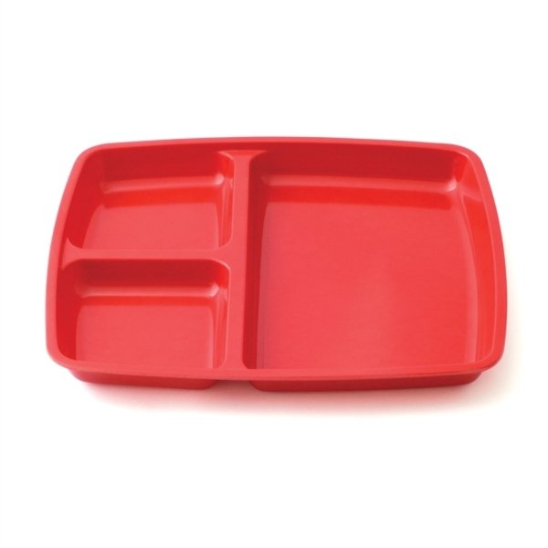 Plateau repas 3 compartiments mélamine rouge Sélection | Papouille