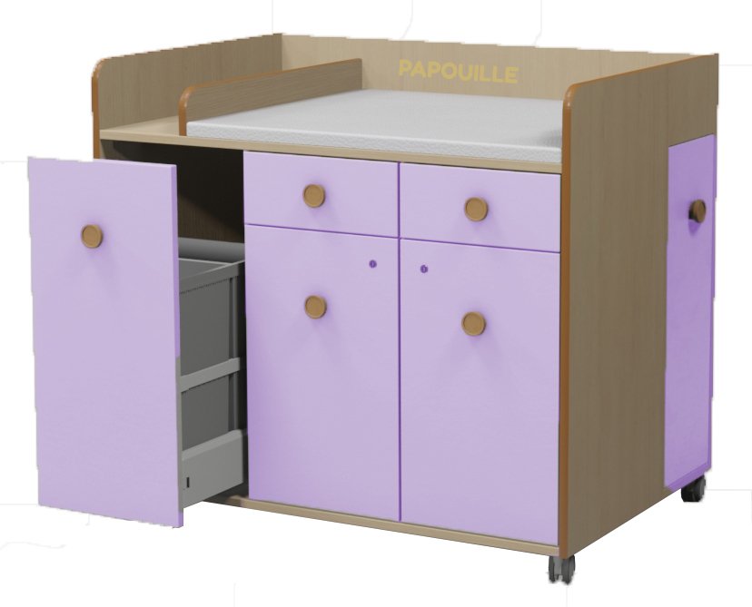 Meuble de change compact latérale lilas Sélection | Papouille