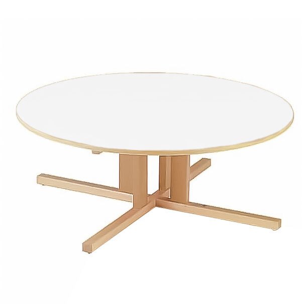 Table en bois ronde diam 120 t00 blanc Wikicat | Papouille