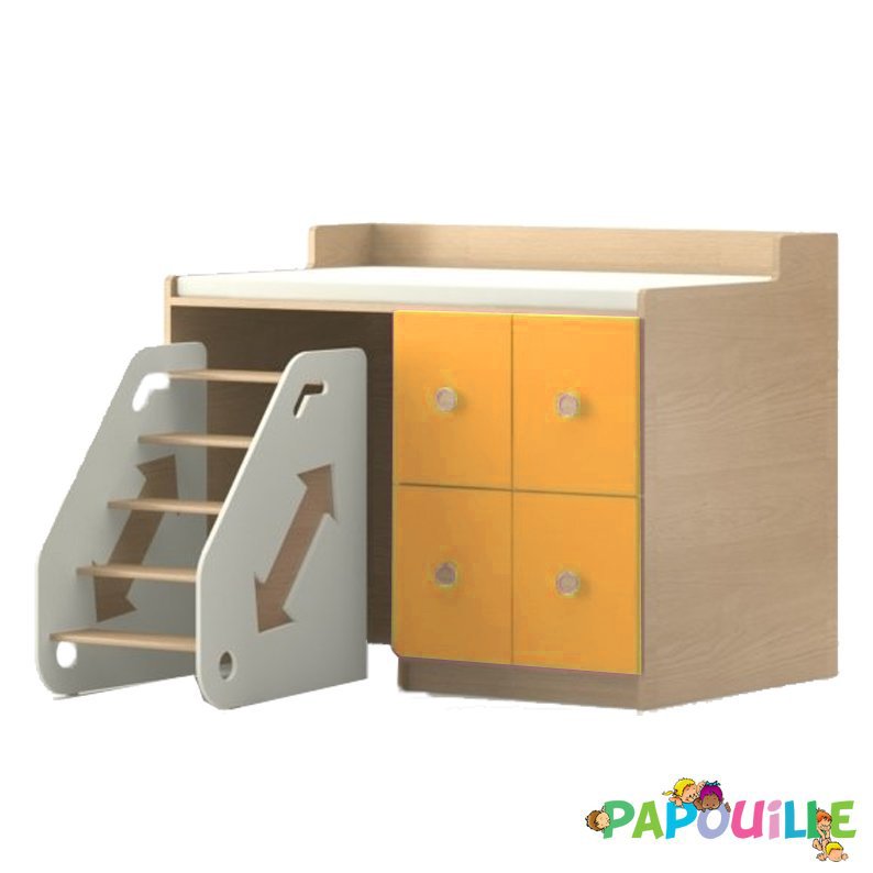 Meuble de change 2 places pour crèche abricot Sélection | Papouille