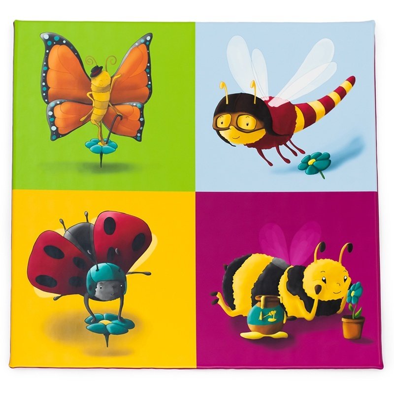 Tapis de gym les insectes 130 x 130 x 3 cm Sélection Papouille | Papouille